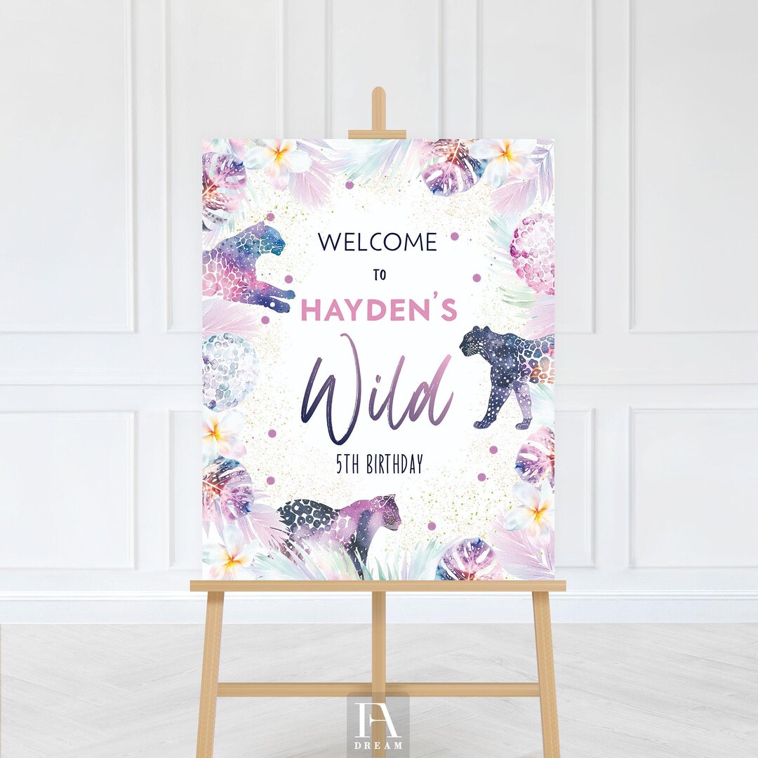 Wild Animals Jungle Theme Birthday Welcome Sign, Safari Party Decor ...