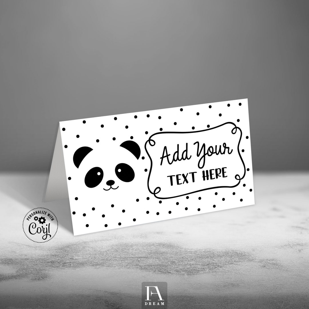 Editable Panda Food Label Template, Wild One Birthday Party Table Tag ...