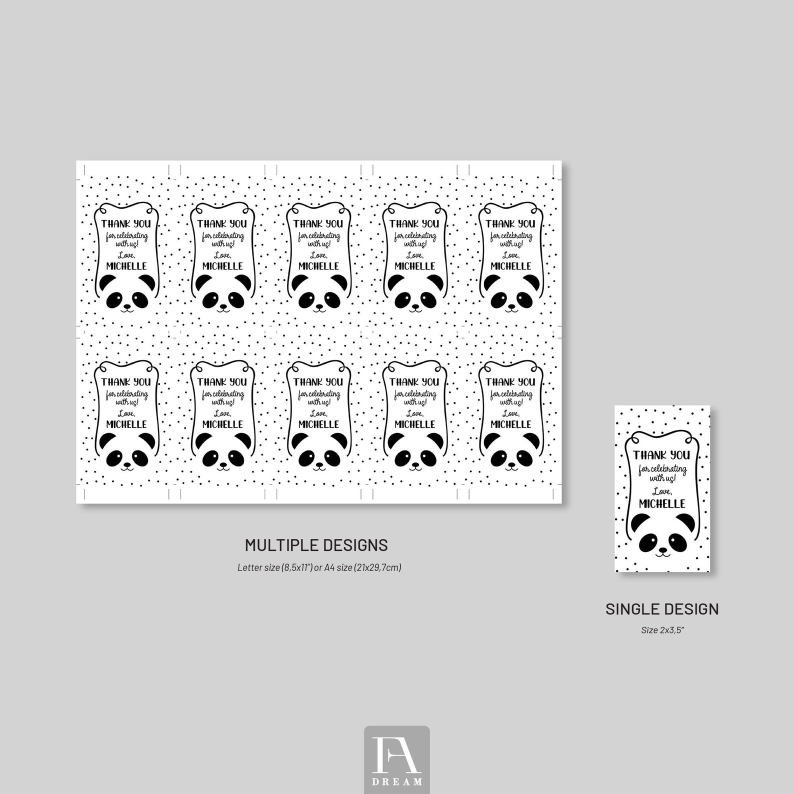 Panda Favor Tags, 1st Birthday Party Tags, Gift Tags, Panda Tags, Tag ...