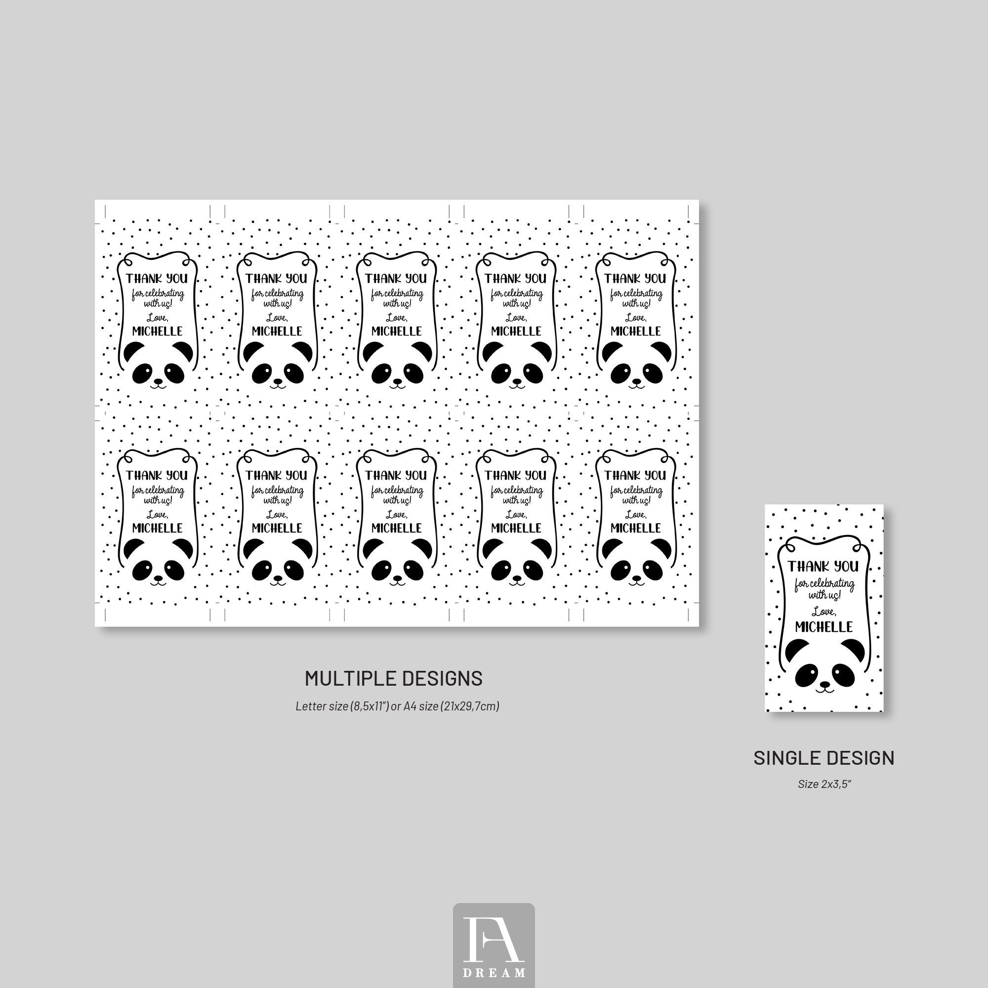 Panda Favor Tags, 1st Birthday Party Tags, Gift Tags, Panda Tags, Tag ...