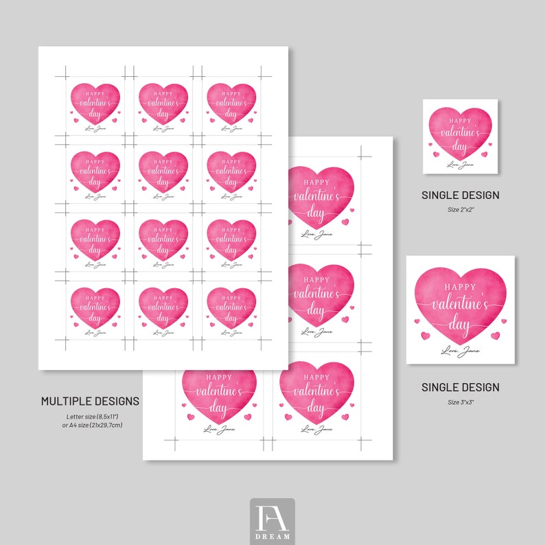 Editable Happy Valentine's Day Tag. Happy Valentine's Label, Valentine ...