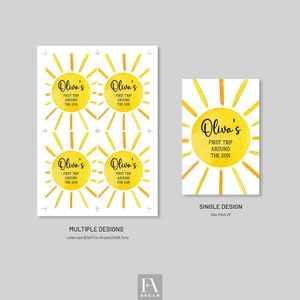 Editable Sun Capri Sun Labels, First 1st Birthday Party Juice Labels ...