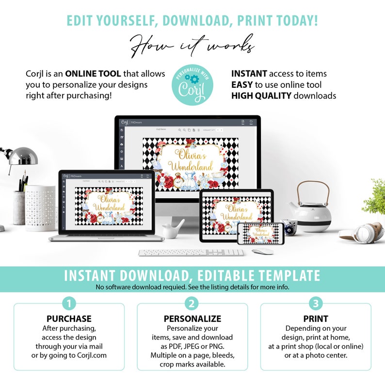 Editable Alice Gable Box Label Template Alice in Wonderland - Etsy