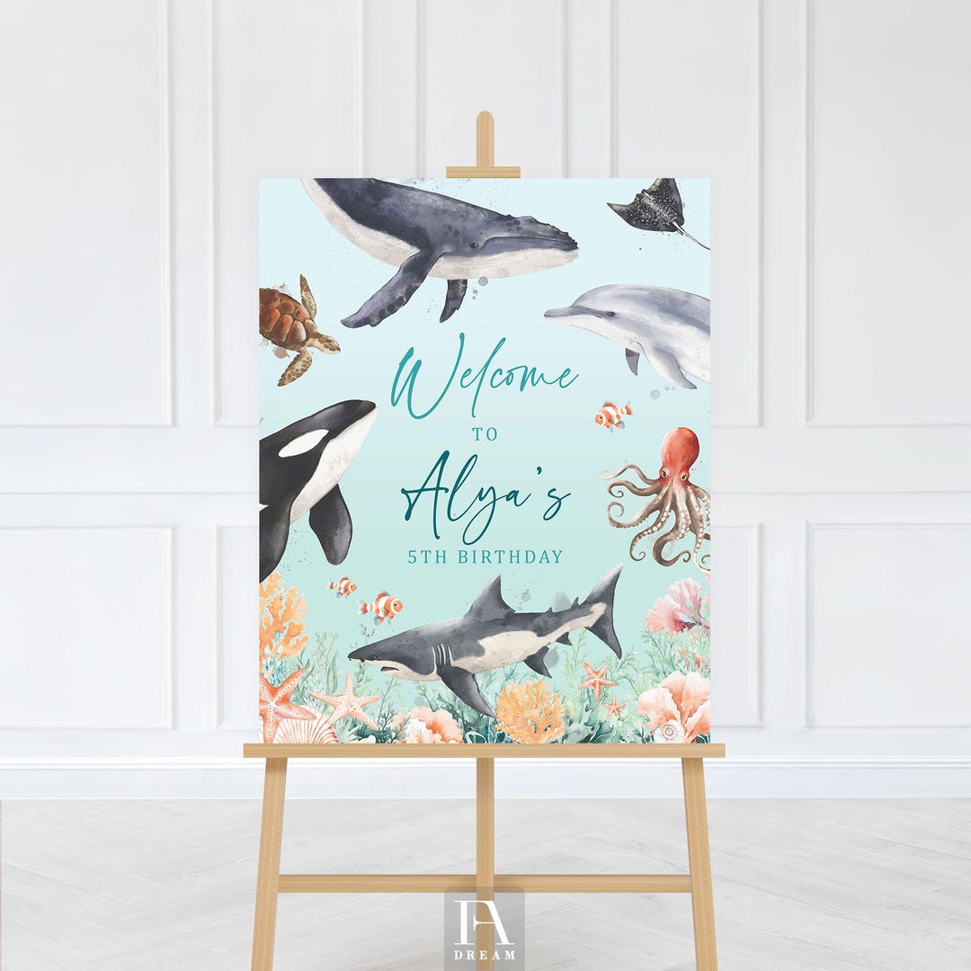 Editable Under the Sea Welcome Sign Template, Printable Ocean Theme ...