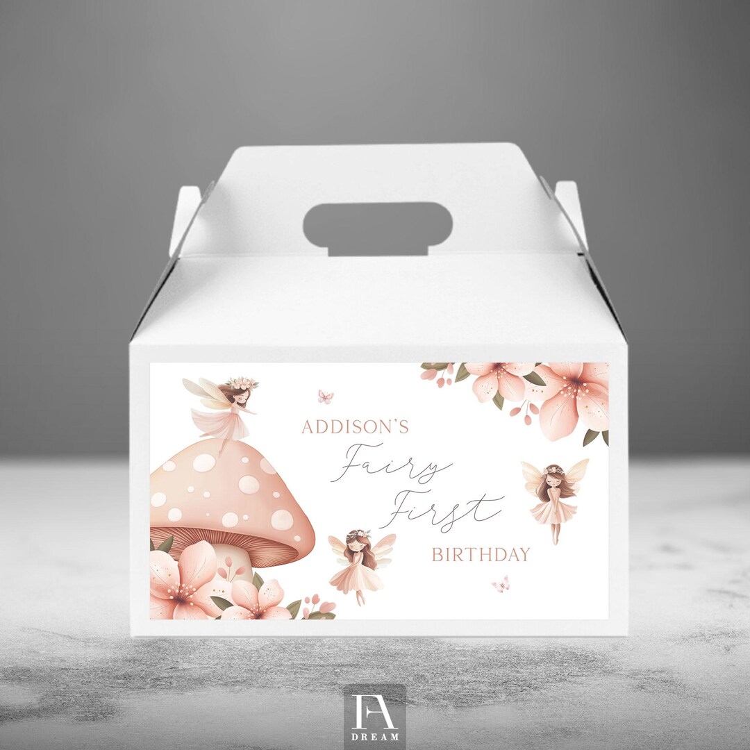 Editable Fairy Gable Box Label, Enchanted Forest Sticker, Magical Party ...