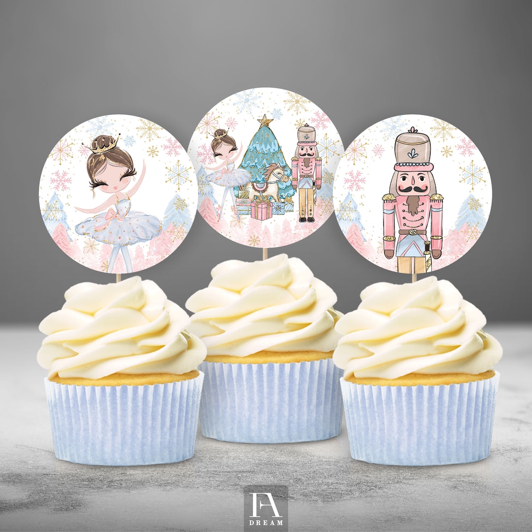 Nutcracker Cupcake Topper Printable, Winter Birthday Party Decoration ...