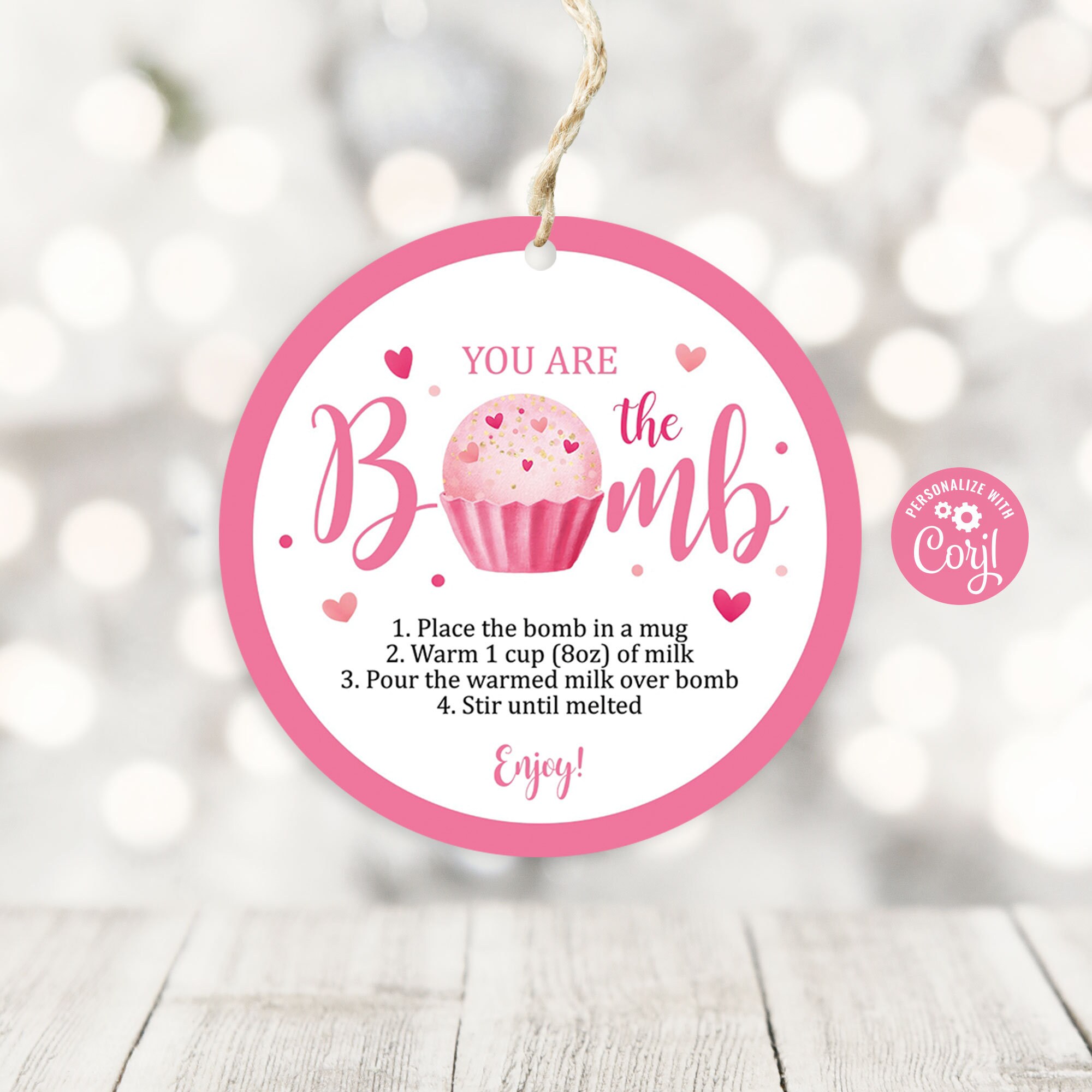 Editable You Are the Bomb Tags, Valentine's Day Hot Cocoa Bomb Tag ...