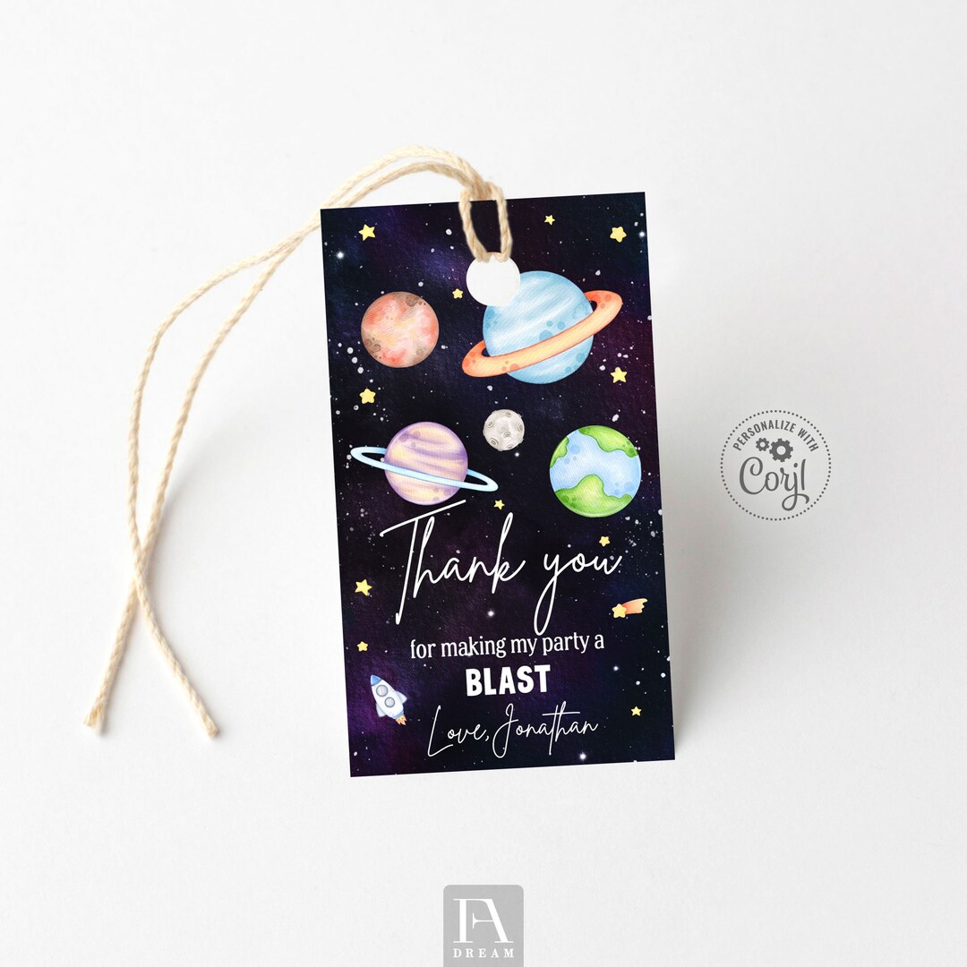 Editable Space Favor Tag Template Outer Space First Trip - Etsy