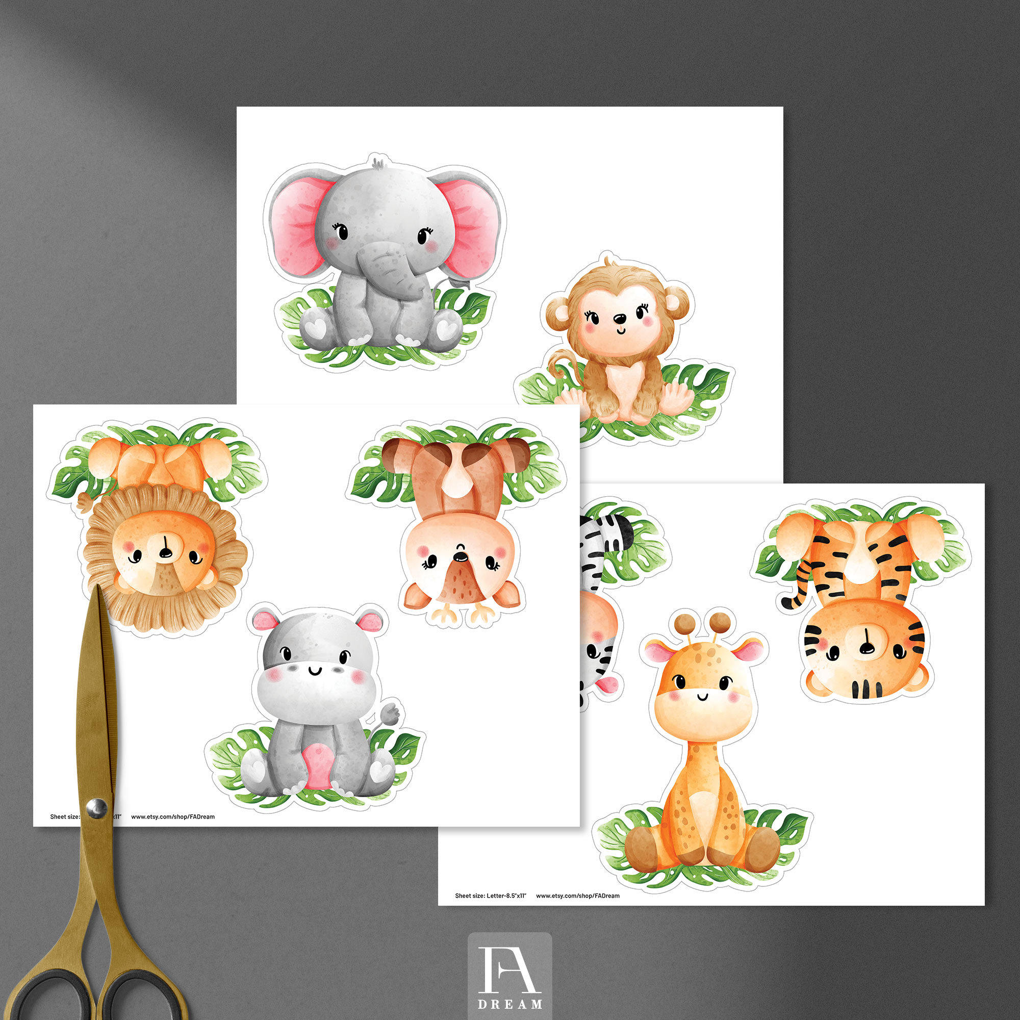 Printable Safari Animals Centerpieces Safari Birthday Party - Etsy