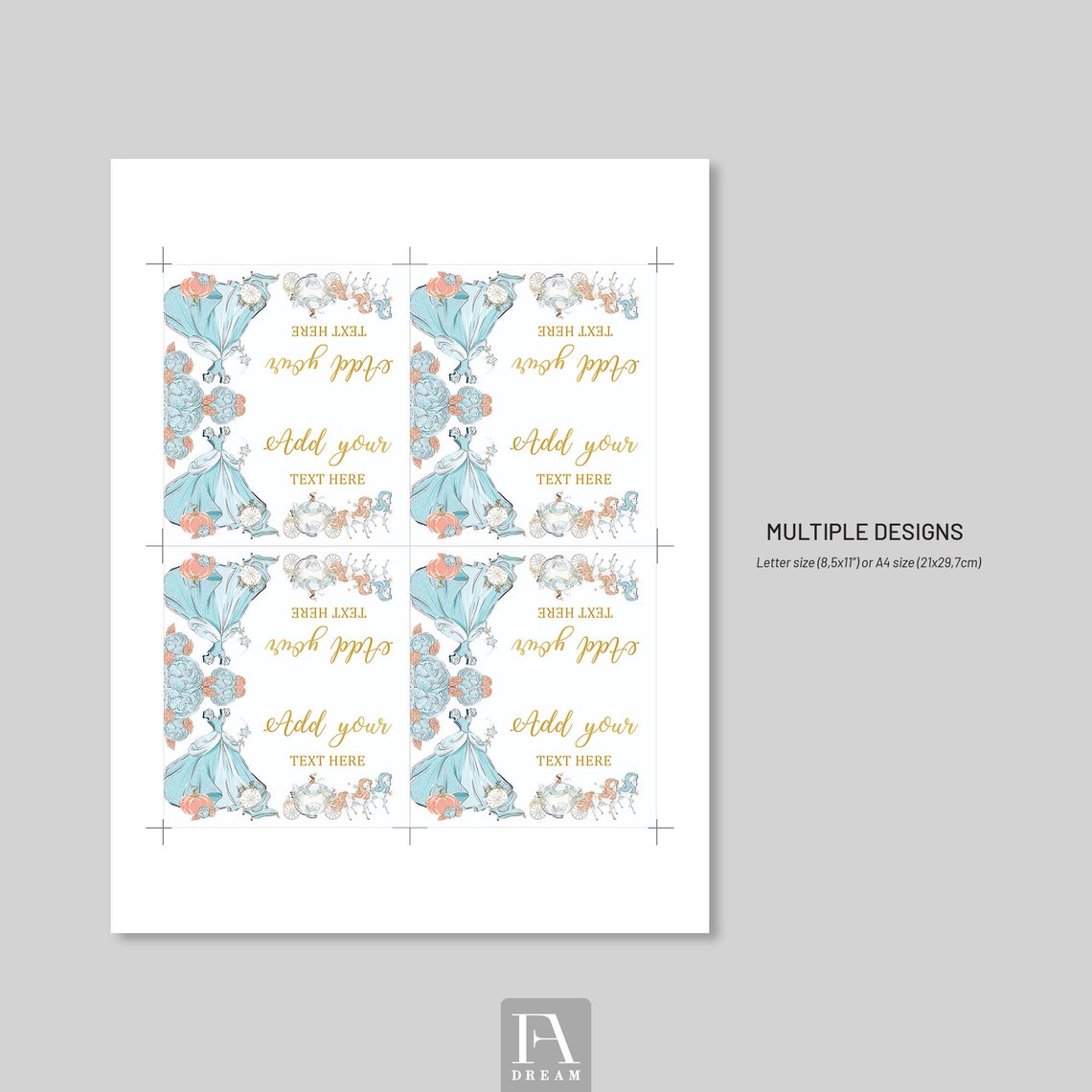 Editable Cinderella Food Label Template, Fairy Tale Birthday Party ...