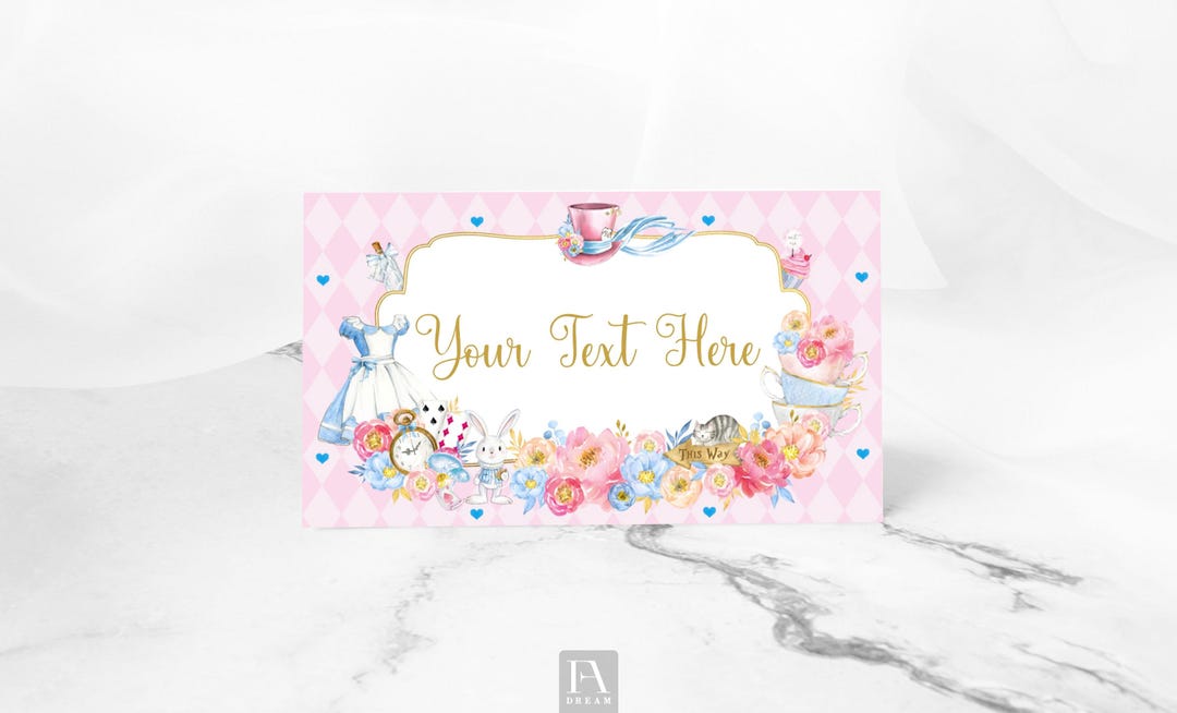 Alice Food Label Template, Editable Alice in Wonderland First 1st ...