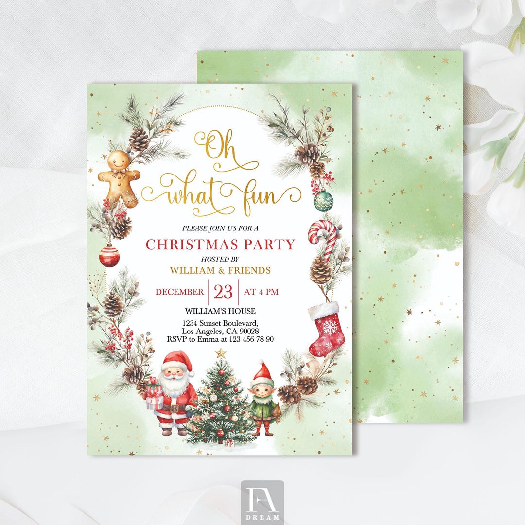 Editable Christmas Party Invitation | Elf Invite for Boys | Best Time ...