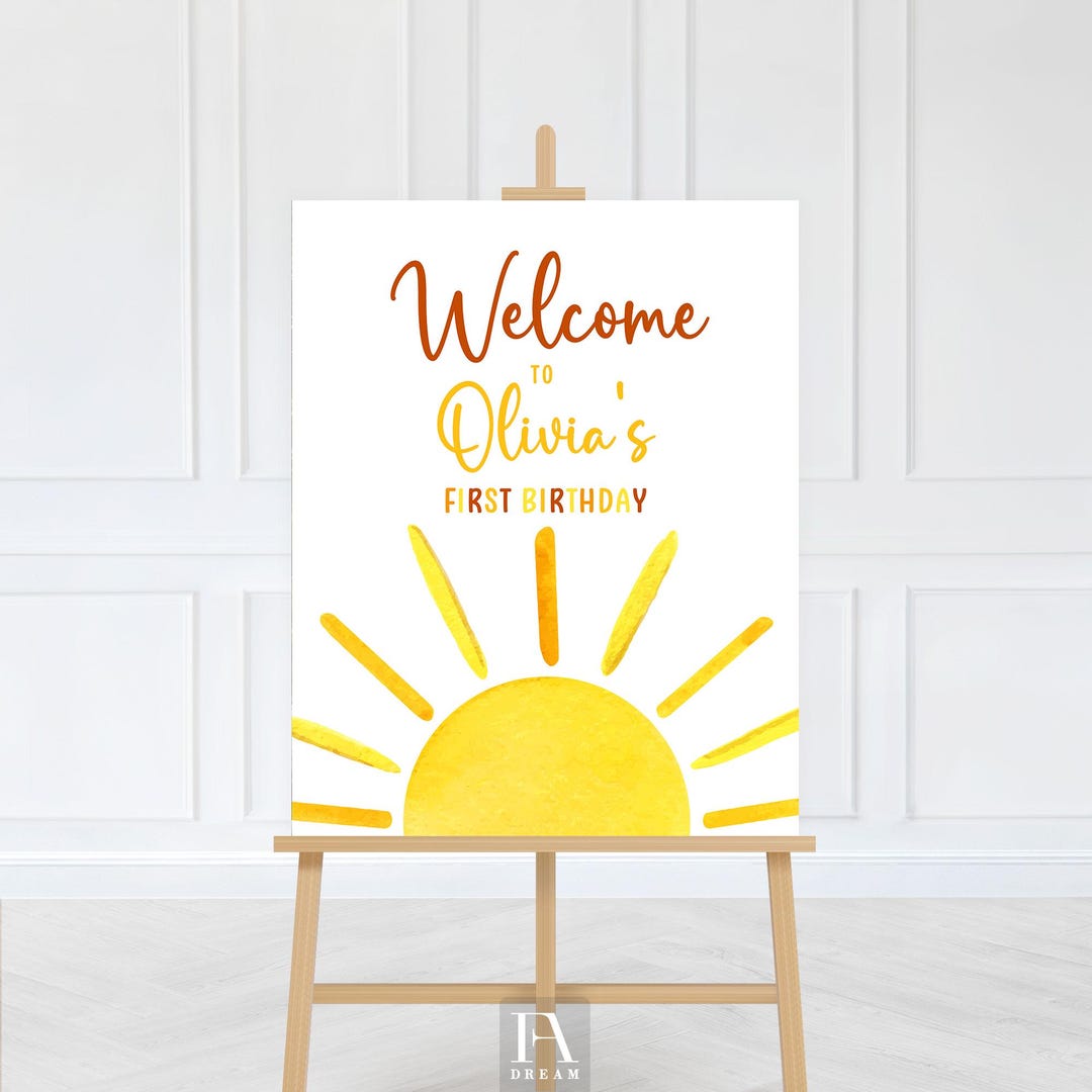 Editable Sun Welcome Sign, Sun Birthday Welcome Sign Template Printable ...