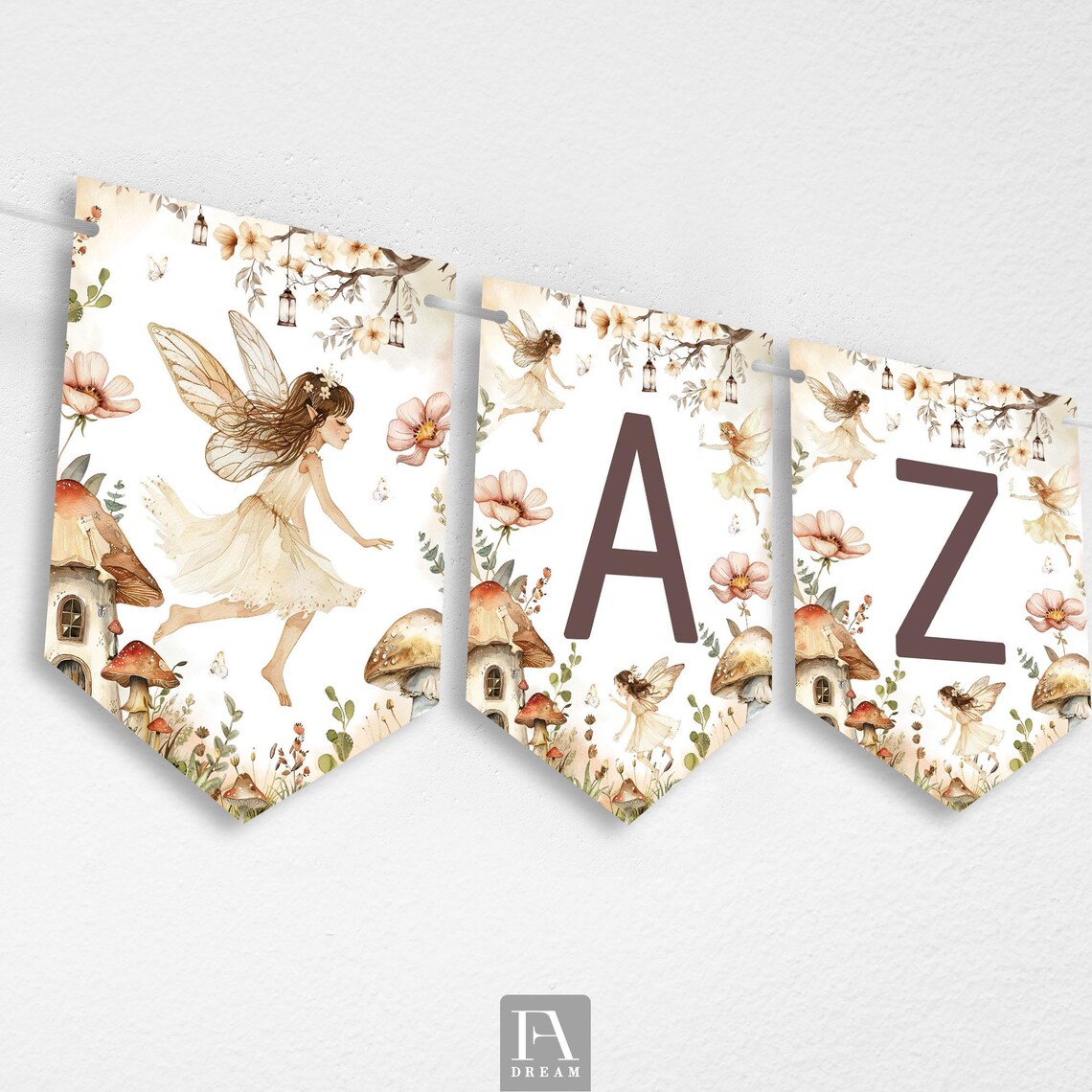 Boho Fairy Enchanted Banner, Fairy Party Bunting, Magical Birthday Flag ...