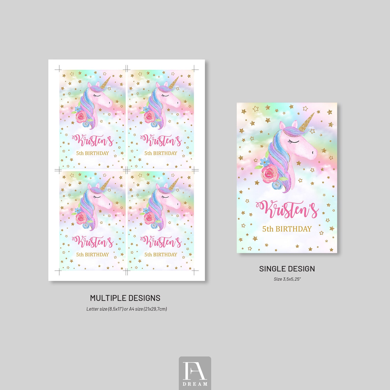 Unicorn Capri Sun Label Template, Unicorn Rainbow Girl Birthday Party ...