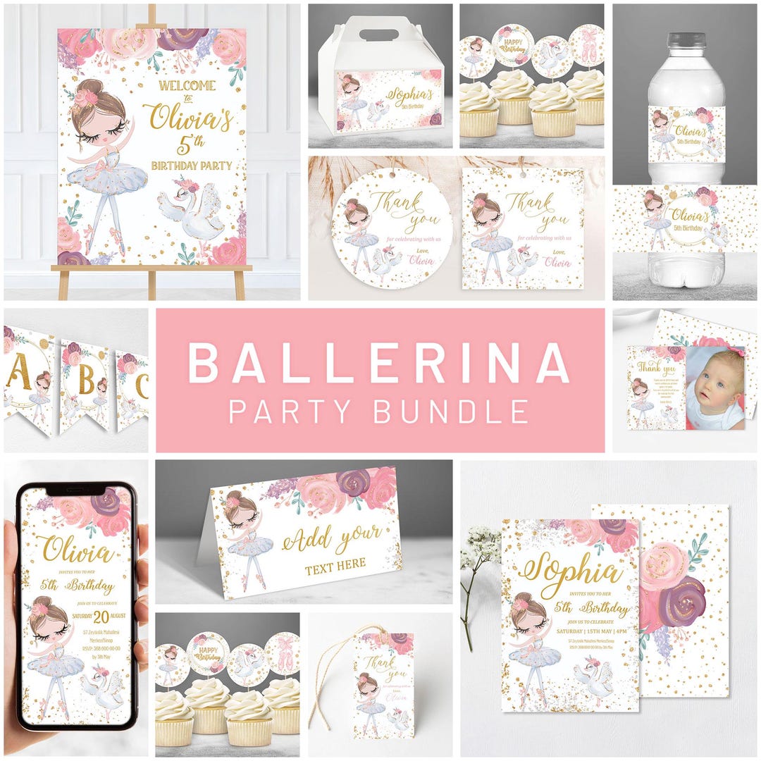 Ballerina Party Bundle, Ballet Birthday Decor, Tutu Theme Set ...