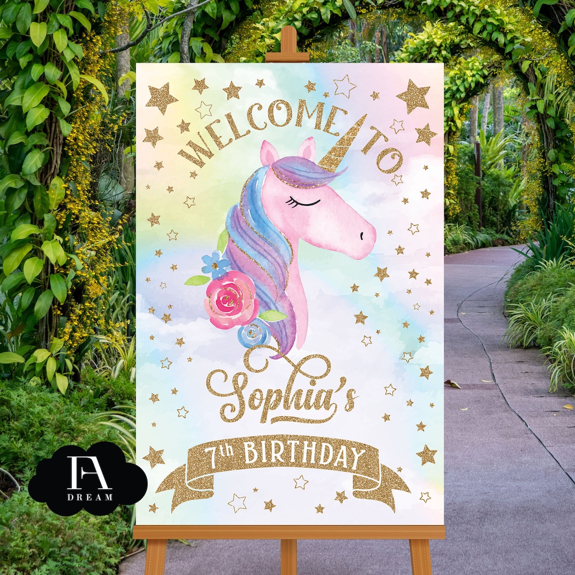 Unicorn welcome sign birthday welcome sign welcome | Etsy