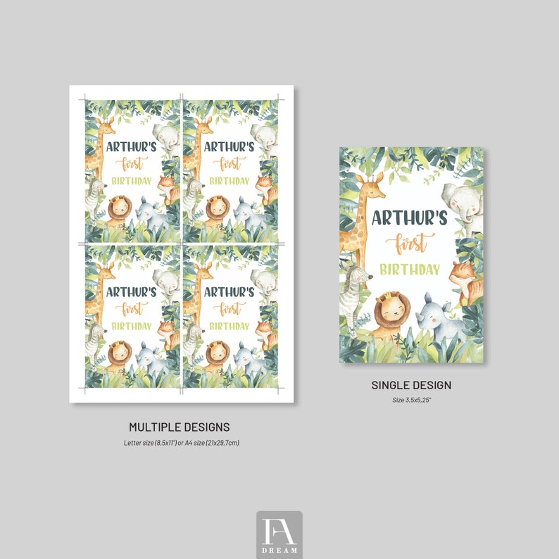 Editable Safari Capri Sun Labels, Wild One Animal Birthday Party Juice ...