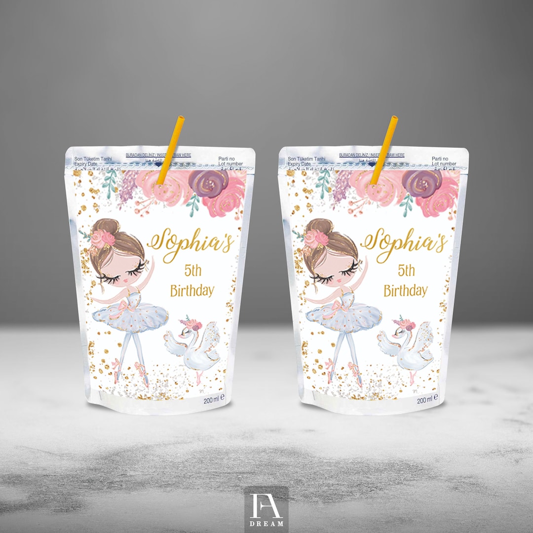 Editable Ballerina Capri Sun Label, Ballet Party Drink Label, Tutu ...