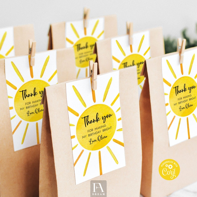 Editable Sun Favor Tag Template Sunshine Gift Label Sun Girl - Etsy