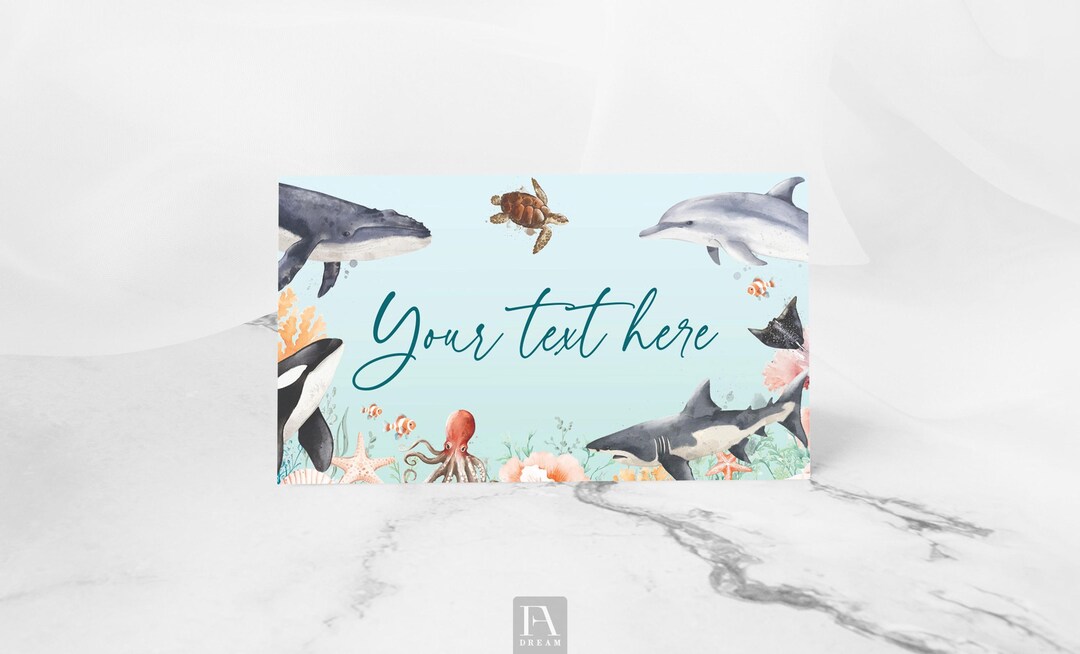Editable Under the Sea Place Cards, Ocean Theme Table Name Tags ...