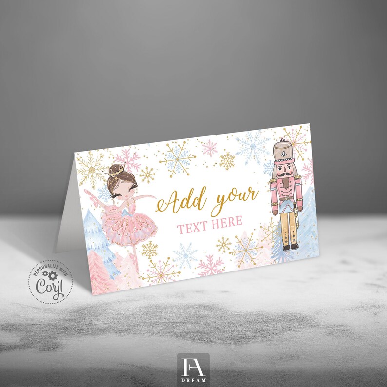 Editable Nutcracker Food Labels Template, Winter Party Table Tag Decor ...