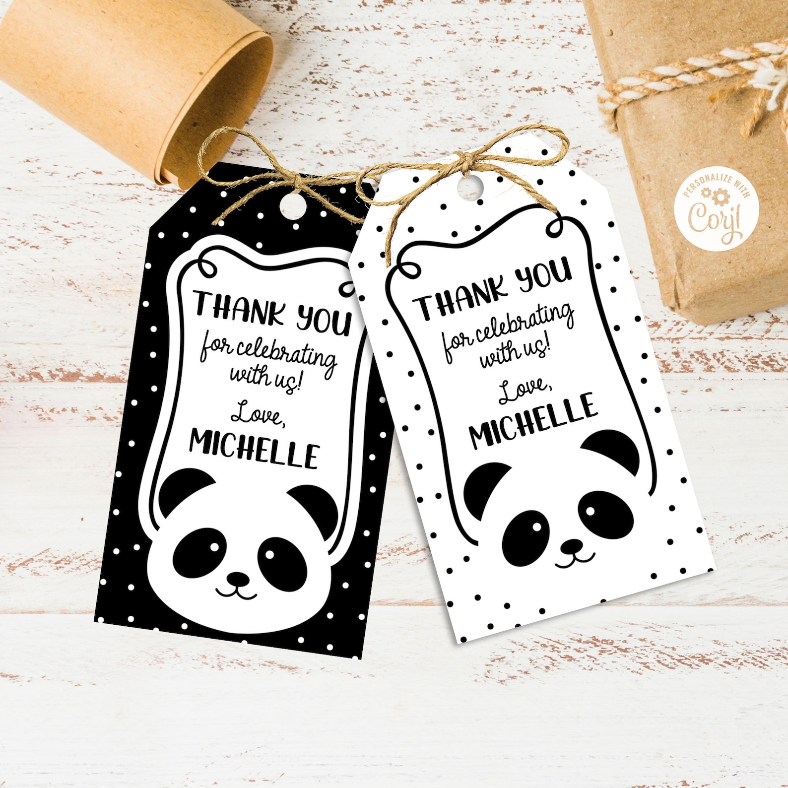 Panda Favor Tags, 1st Birthday Party Tags, Gift Tags, Panda Tags, Tag ...