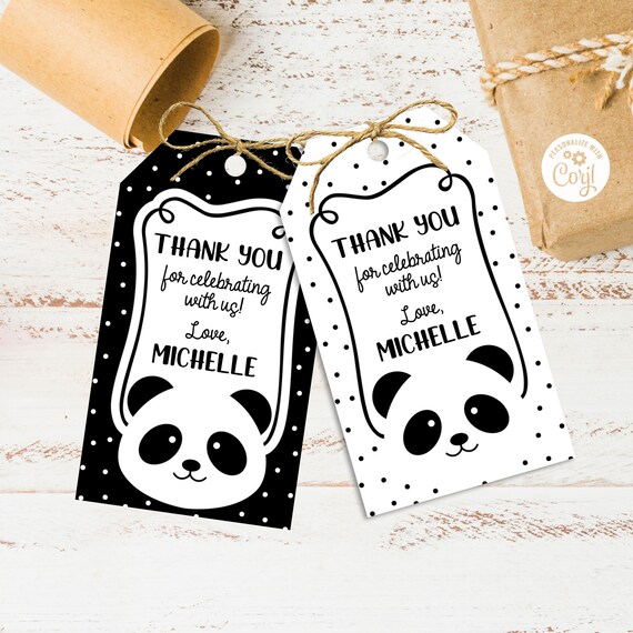 Panda Favor Tags 1st Birthday Party Tags Gift Tags Panda - Etsy