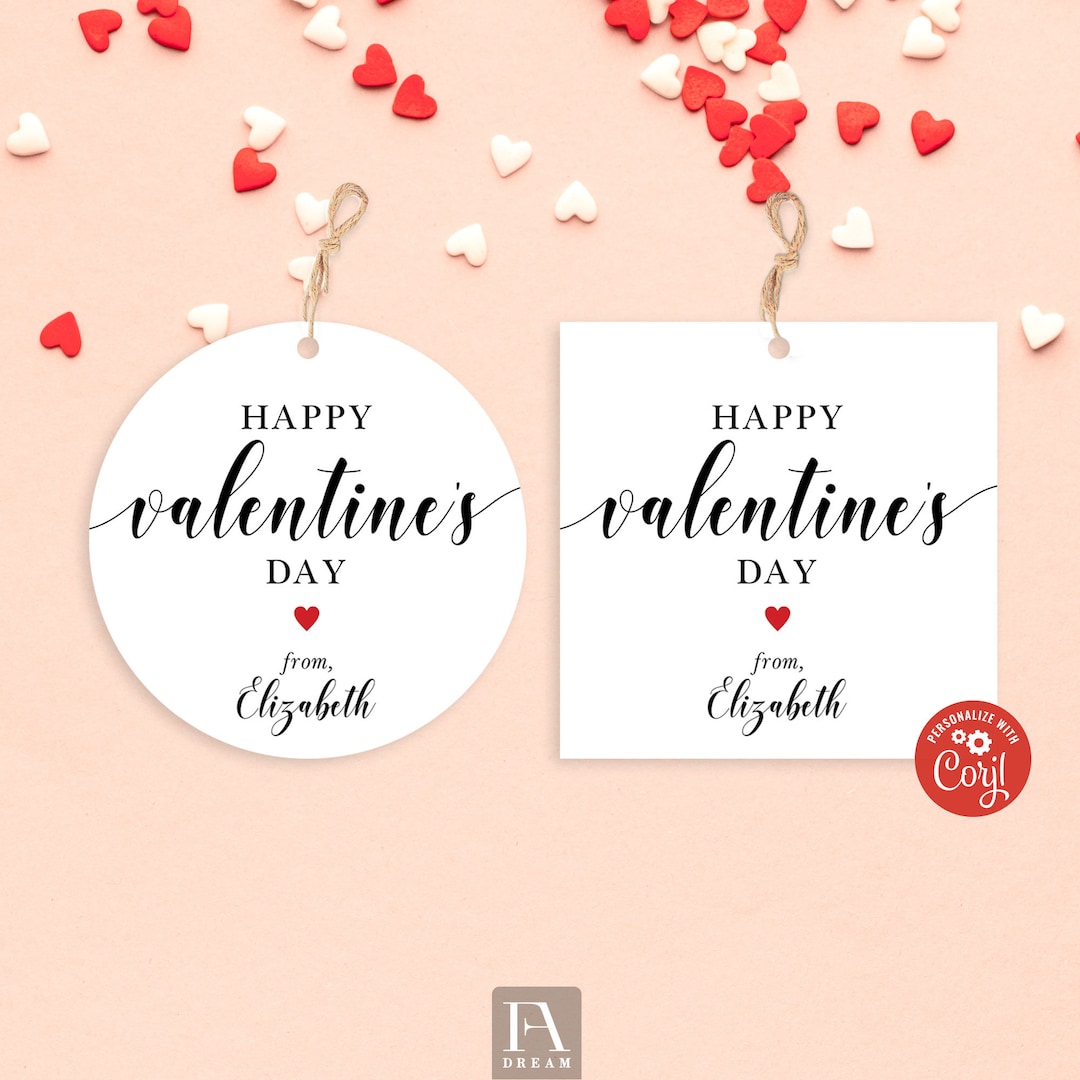 Editable Valentine's Day Tags, Custom Valentine's Daytags, Valentine's ...
