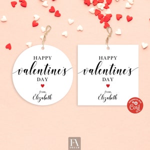 Editable Valentine's Day Tags, Custom Valentine's Daytags, Valentine's ...