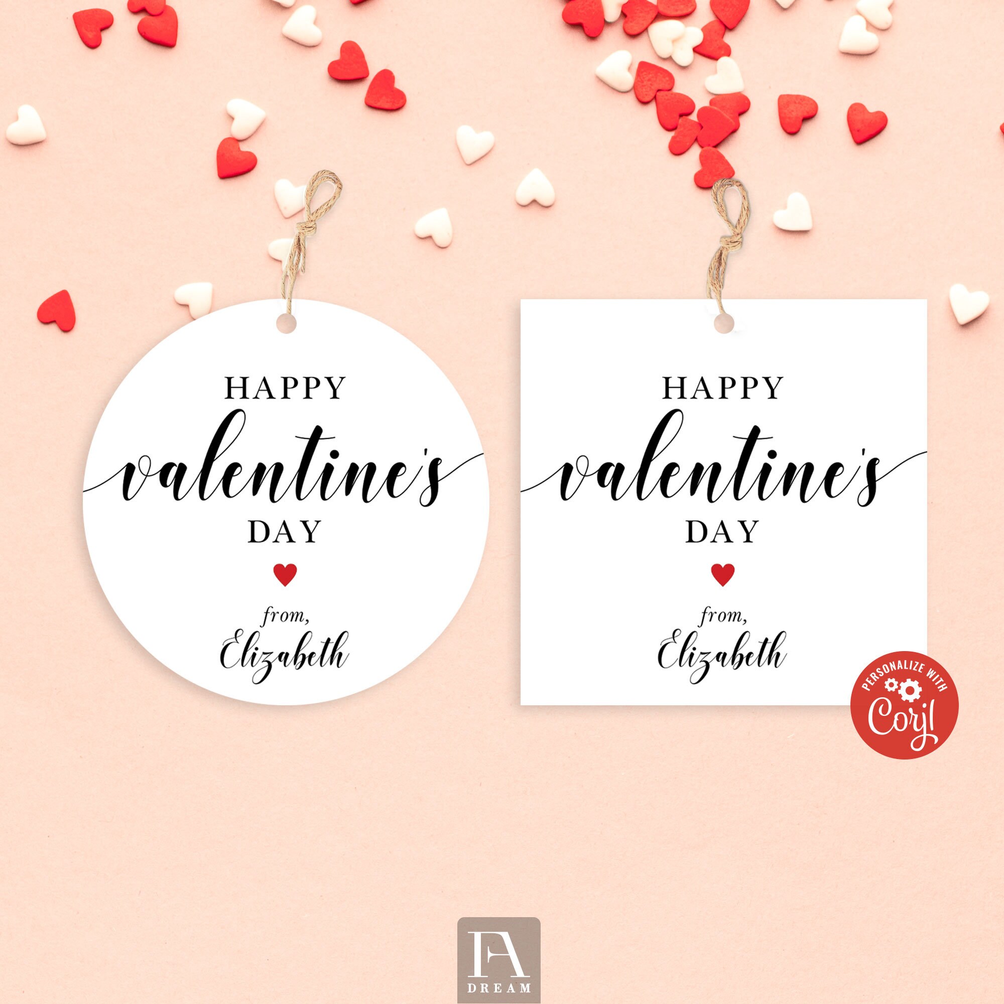 Editable Valentine's Day Tags, Custom Valentine's Daytags, Valentine's ...