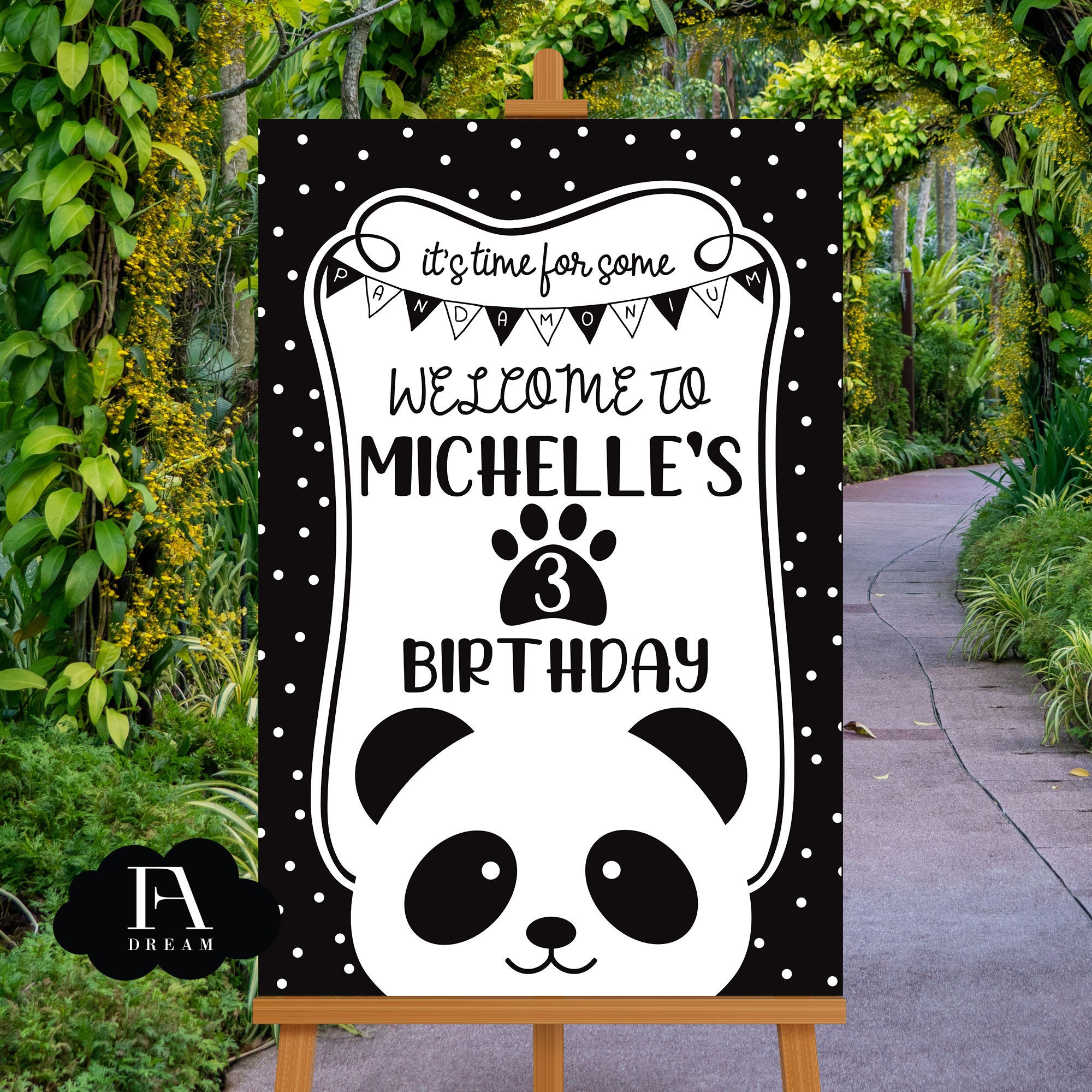 Panda welcome sign birthday welcome sign welcome sign panda | Etsy