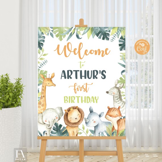 Safari Welcome Sign Safari Birthday Welcome Printable Safari - Etsy