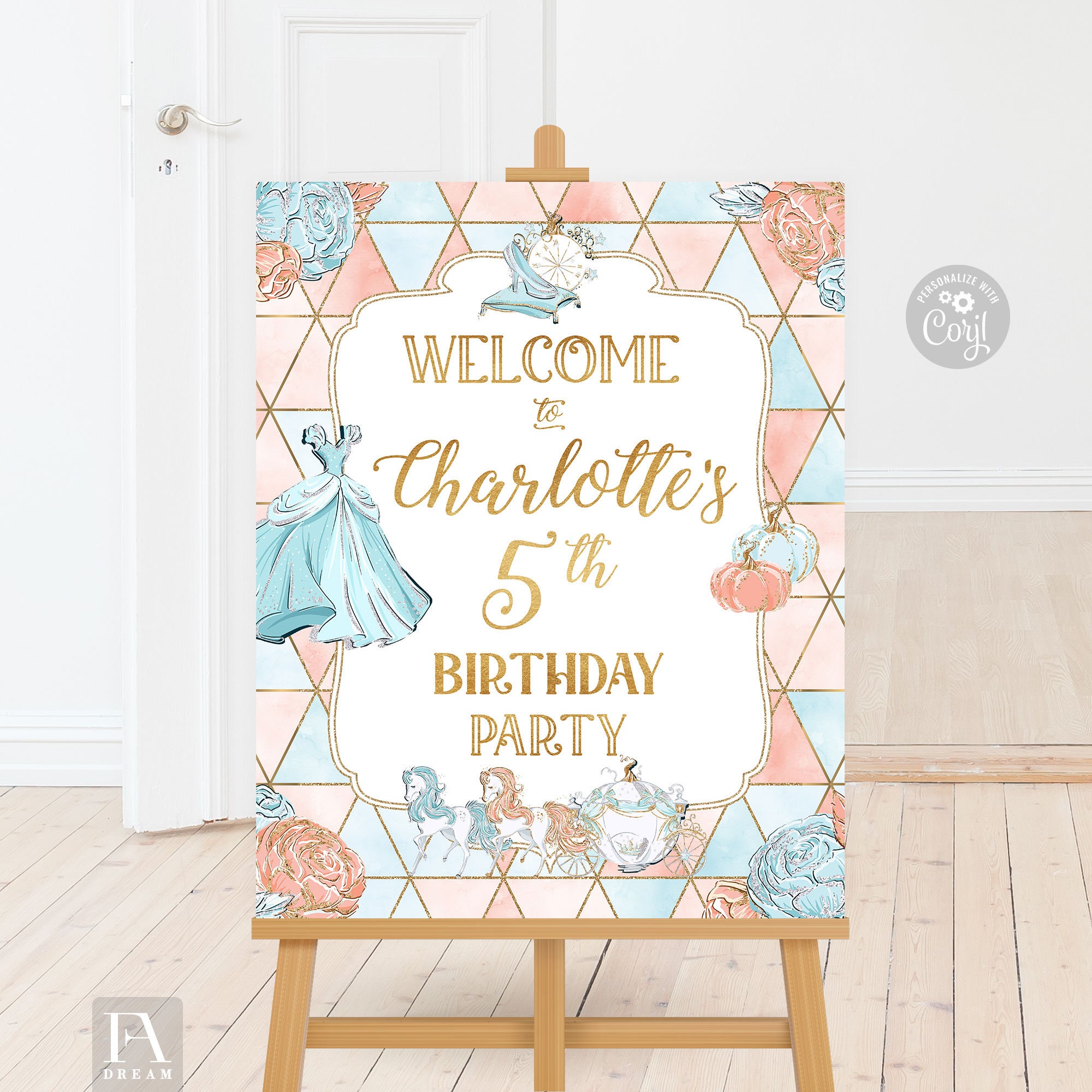 Fairy Tale Welcome Sign, Editable Princess Birthday Party Welcome Sign ...