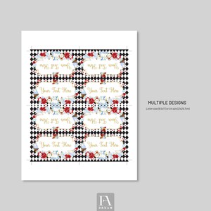 Editable Alice Food Label Template, Alice in Wonderland First 1st ...