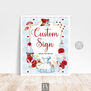 Editable Alice Birthday Sign Template, Alice in Wonderland First ...