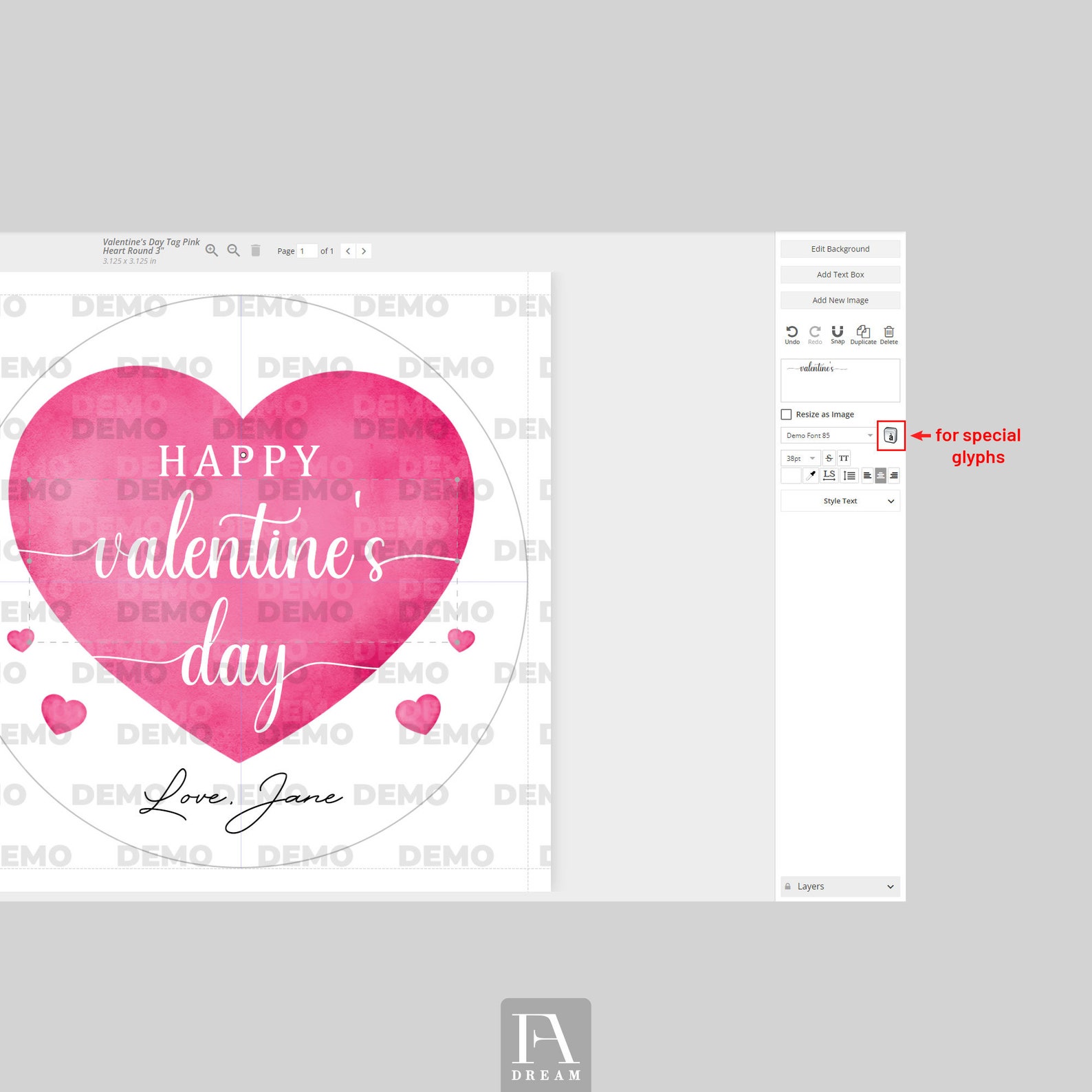 Editable Happy Valentine's Day Tag. Happy Valentine's Label, Valentine ...