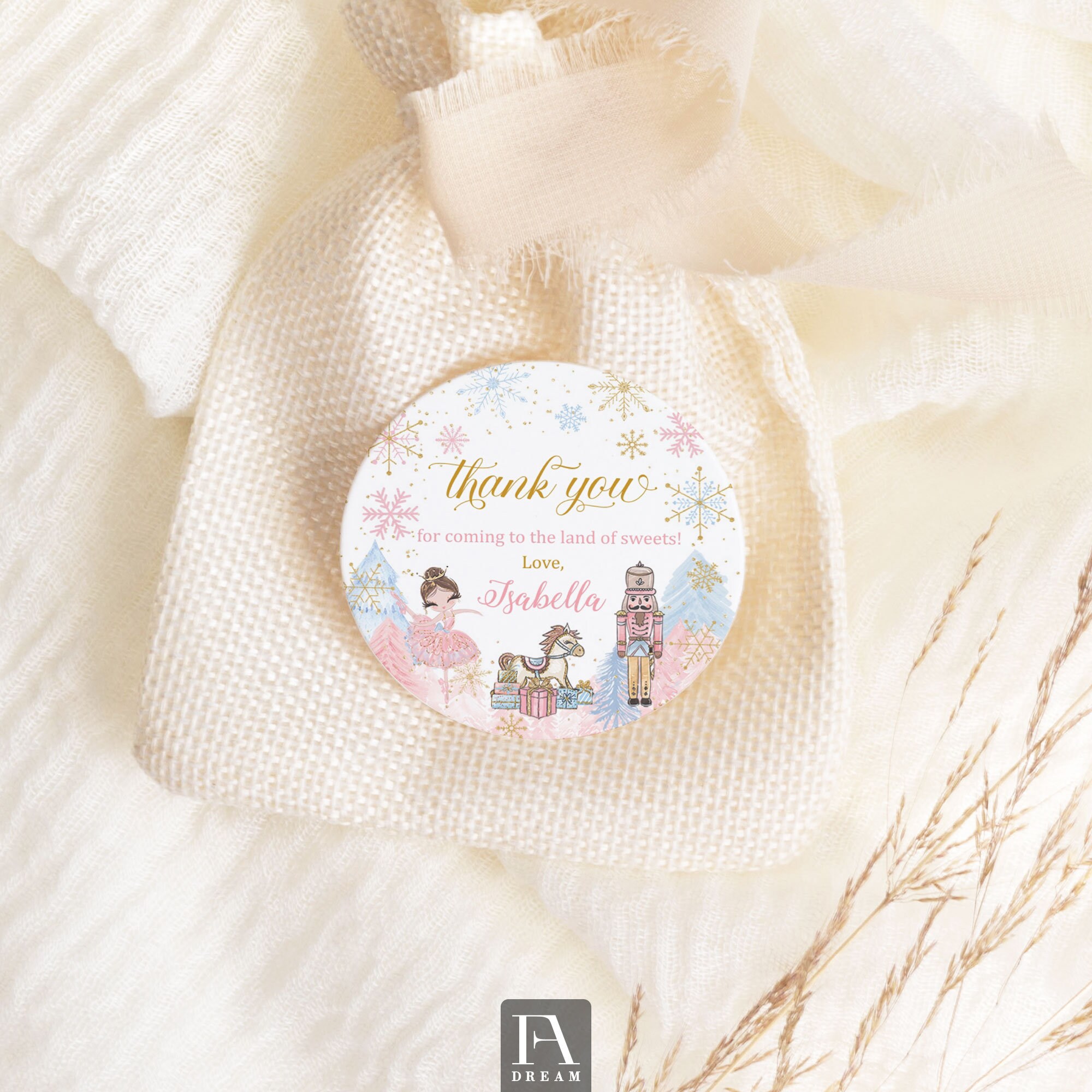 Nutcracker Favor Tag Template, Holiday Stickers Favor Tags Winter ...