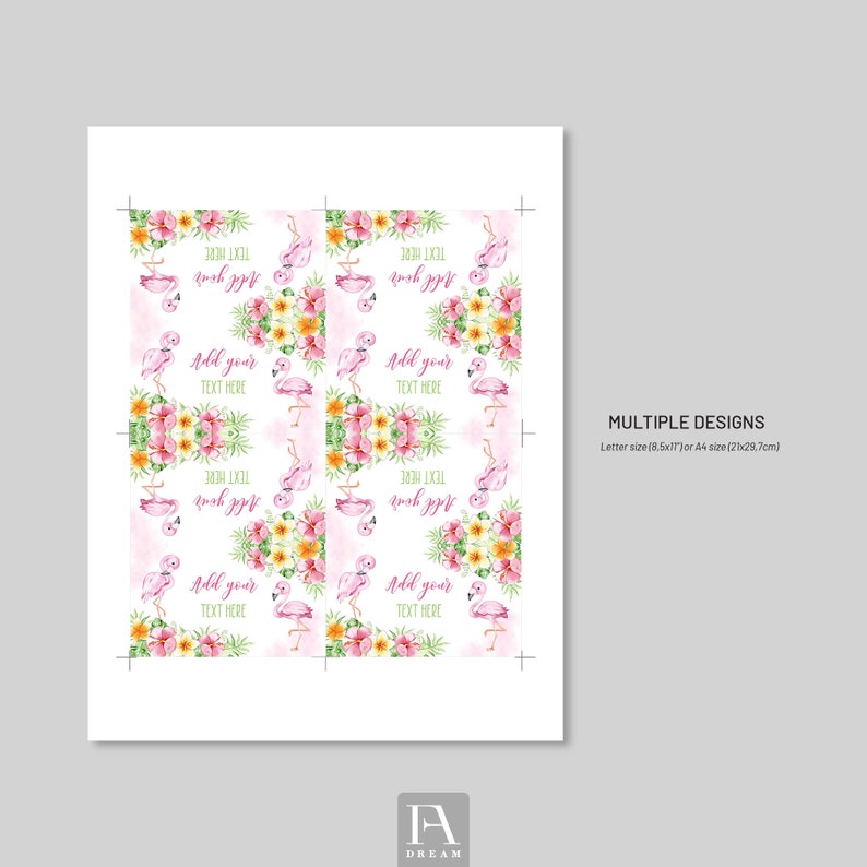 Editable Flamingo Food Label Template Flamingo Summer - Etsy
