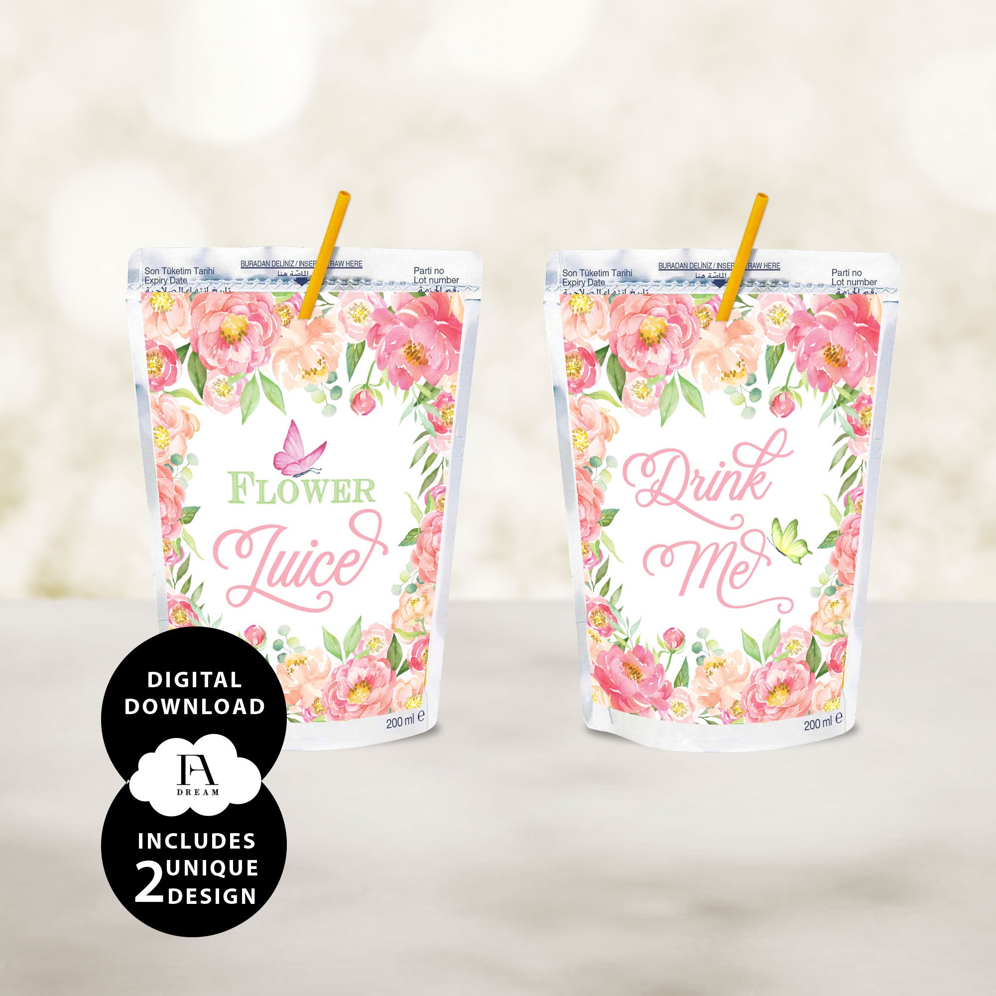 Flowers Capri Sun Labels, Capri Sun Labels, Capri Sun Labels With ...