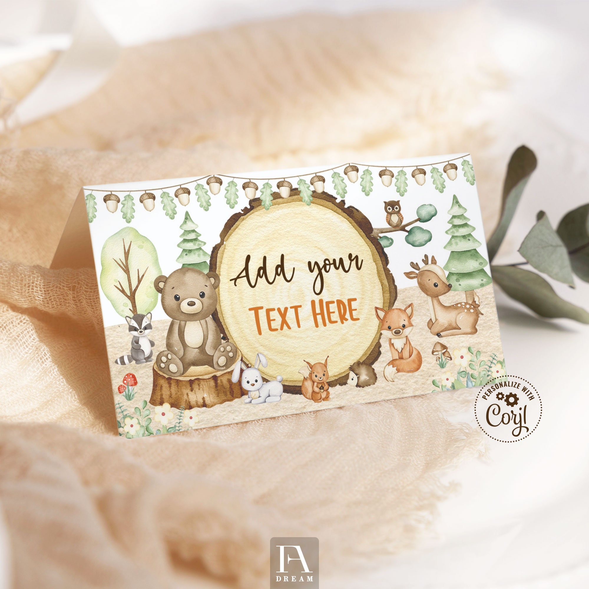 Editable Woodland Food Label Template, Wild One Birthday Party Table ...