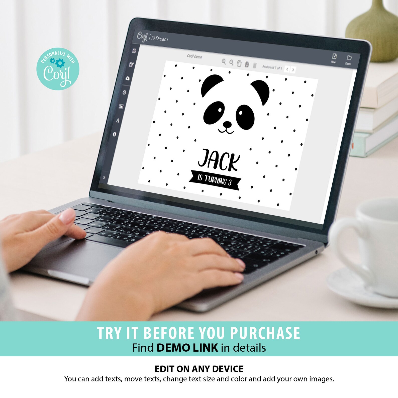 Panda Backdrop Banner Panda Animal Birthday Party Wild One 1 St ...