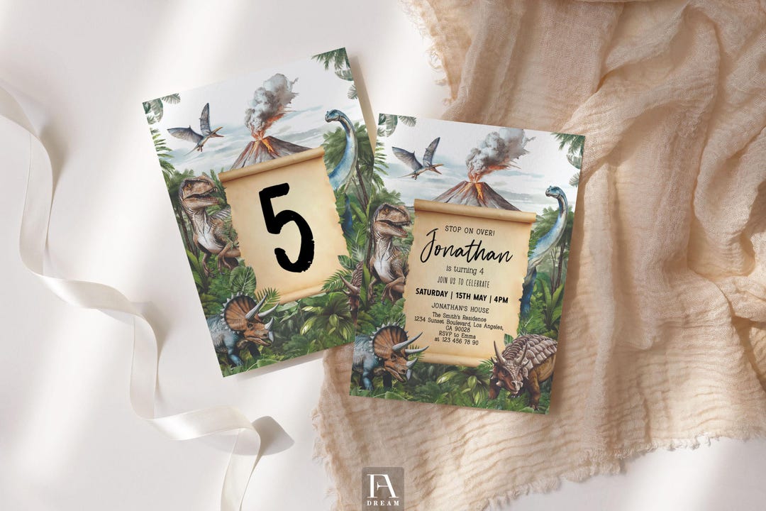 Design Your Own Prehistoric Adventure, Editable Dino Party Invitation ...