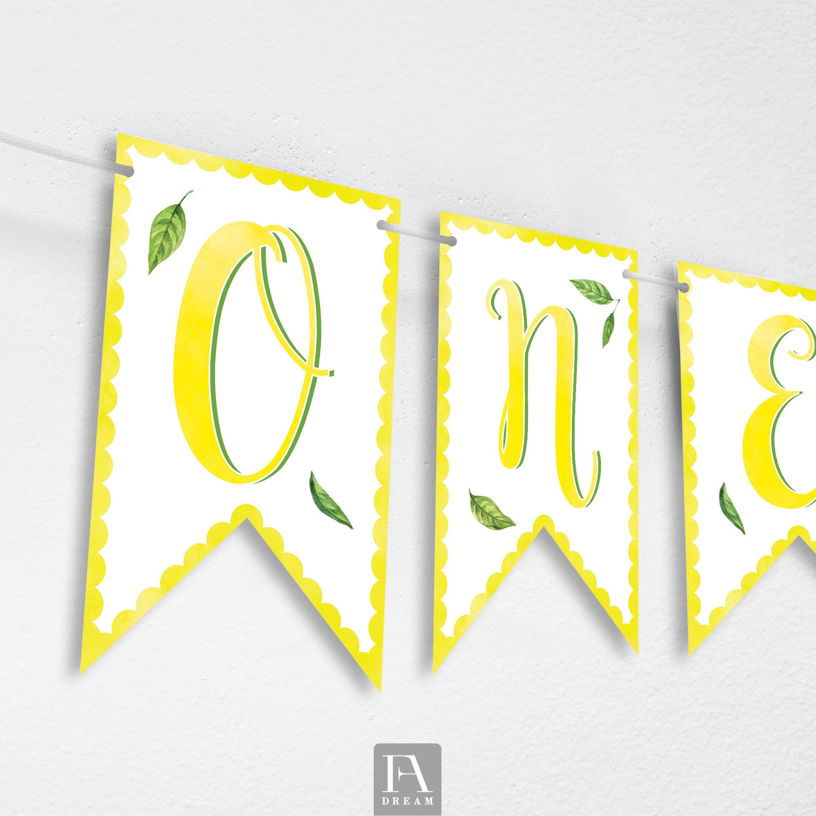 Lemon ONE Banner, Lemon Highchair Banner, ONE Banner, Lemon Printables ...
