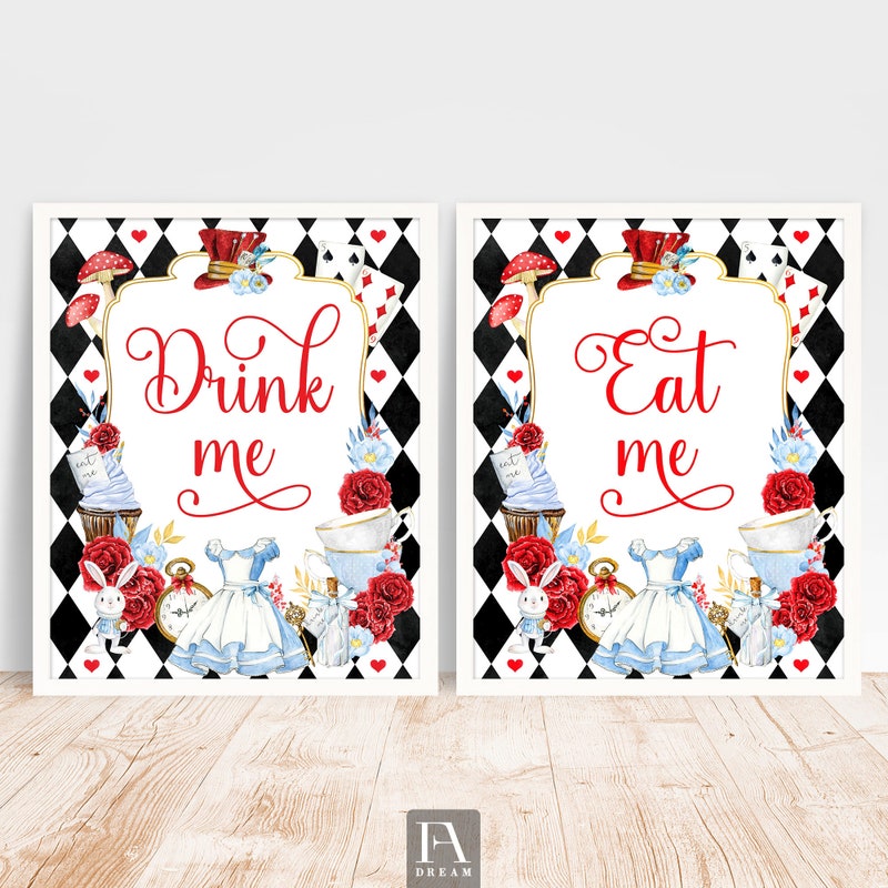 Wonderland Drink Signs - Etsy