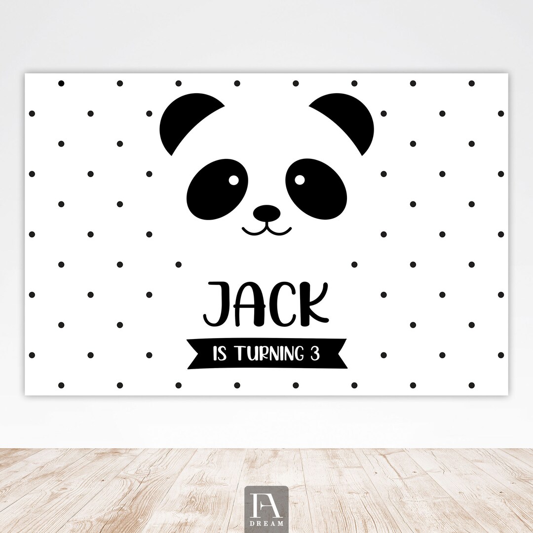 Panda Backdrop Banner Panda Animal Birthday Party Wild One 1 St ...
