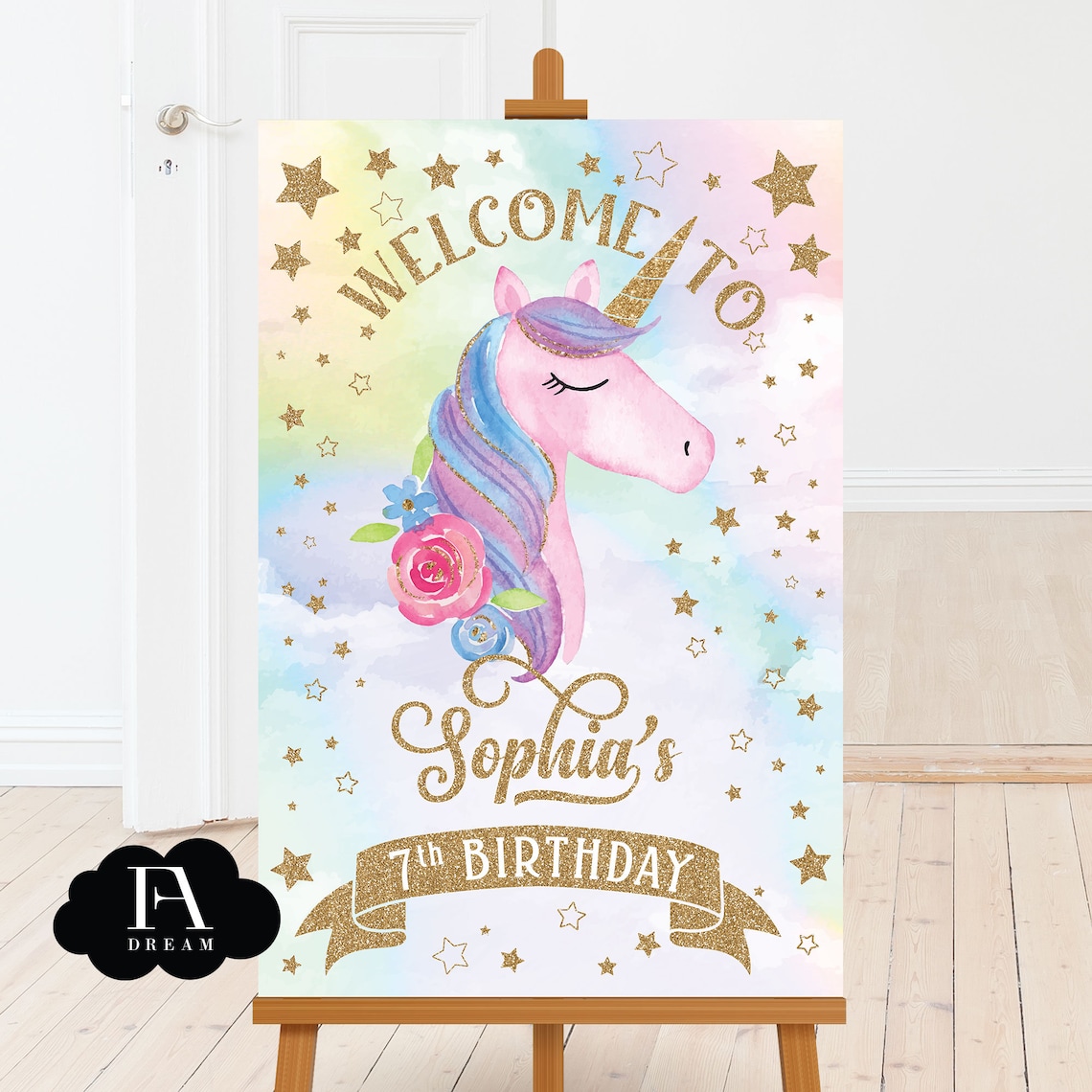 Unicorn welcome sign birthday welcome sign welcome | Etsy