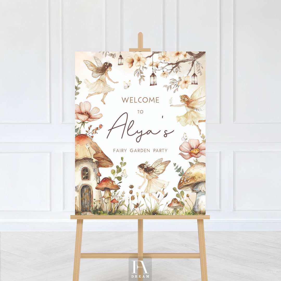Editable Fairy Enchanted Welcome Sign, Fairy Tale Party Decor, Magical ...
