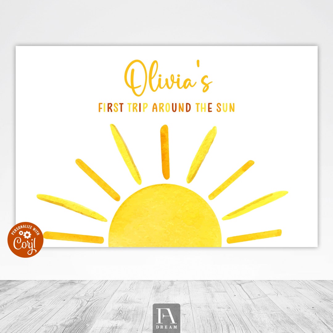 Editable Sunshine Backdrop, Sun Birthday Party Backdrop, Sun Birthday ...