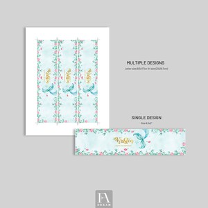Editable Mermaid Water Bottle Label Template, Under the Sea Birthday ...